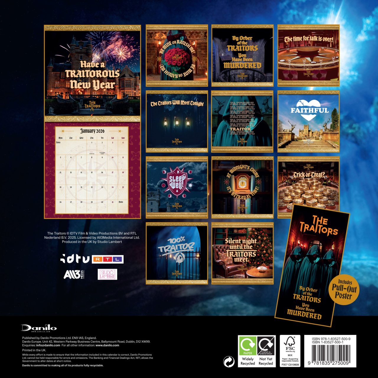 2026 The Traitors Wall Calendar | HodgesFiggis